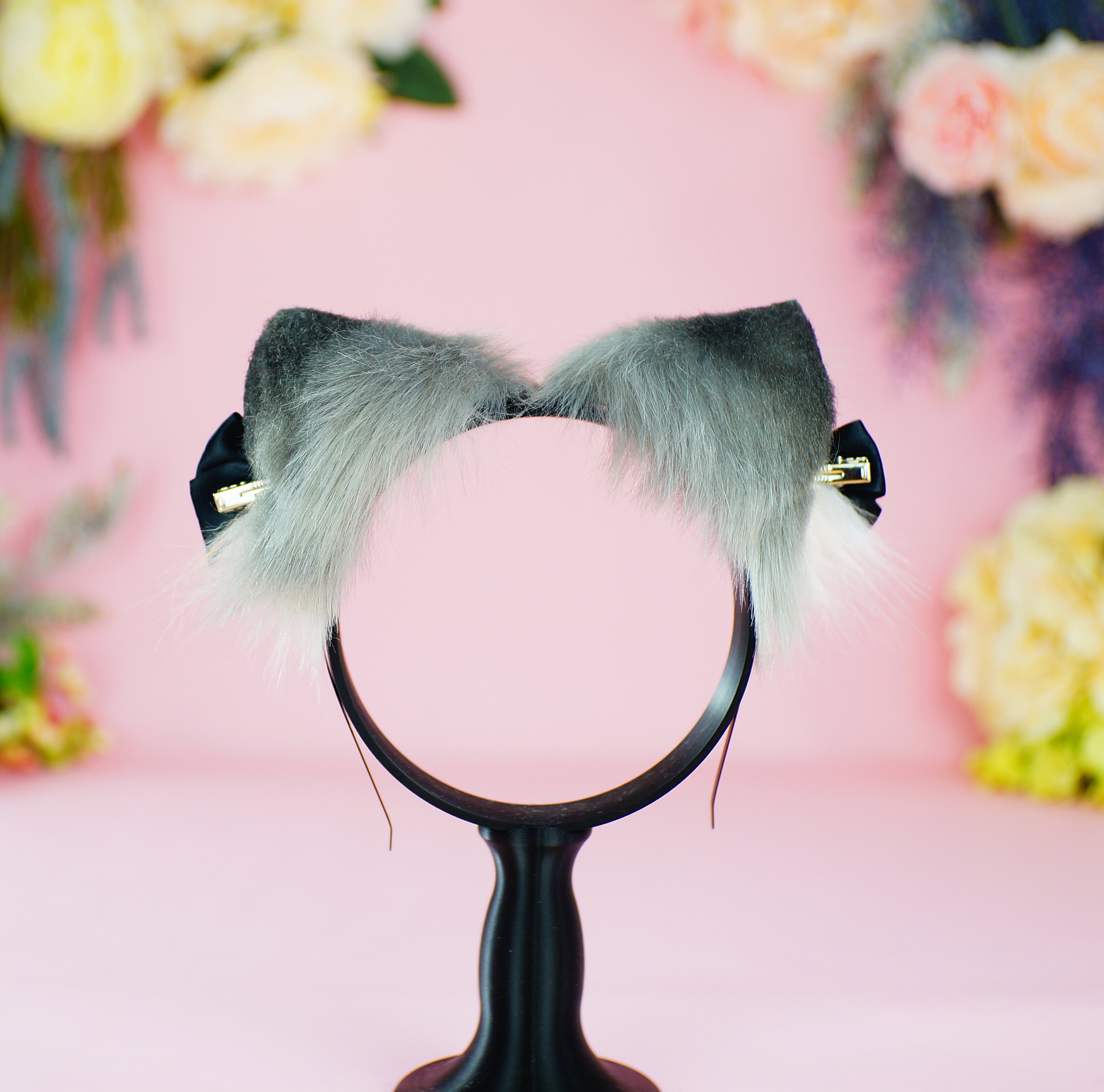 Grey Fox Ears Faux Fur Ears Kitsune Ears Headband Costume | Etsy