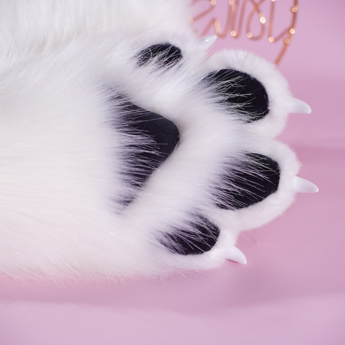 White Cat Paws Black Pad Paws Puffy Fursuit Paw Cosplay - Etsy