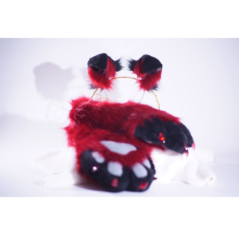 Weinrot und schwarz Schäfer Ohr und Schwanz und Pfote Petplay - Etsy.de