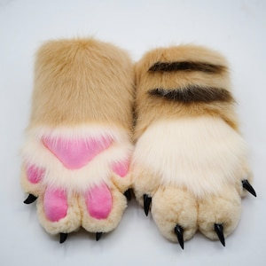 Kigurumi Fursuit Furry Brown Animal Paws Claws Nails Gloves Cosplay ...
