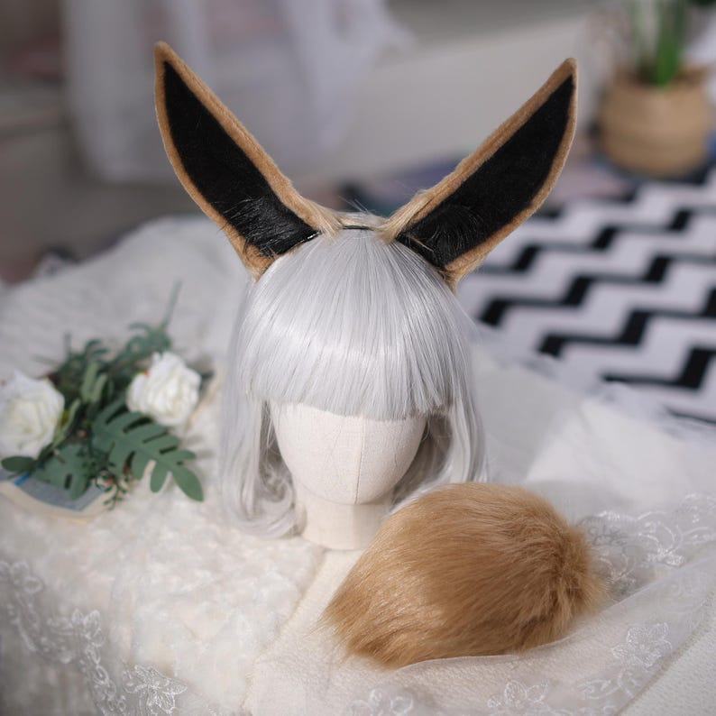 Camel Bunny Ears and Brown Tail Suit, Custom Furry Bunny Cosplay Set ...