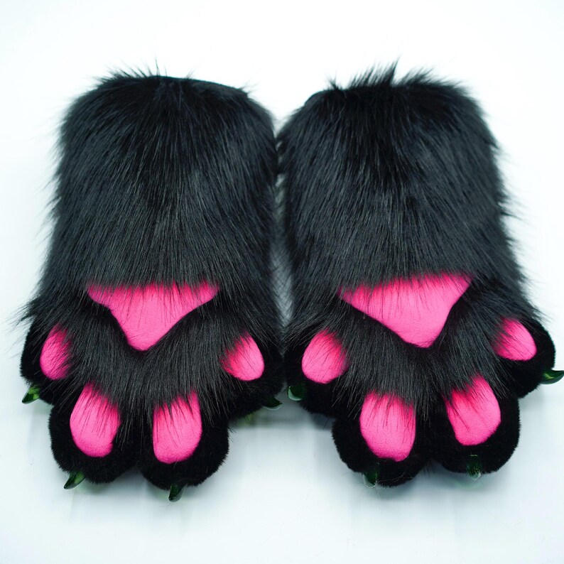 Star Paw Fursuit Paws Plush Fursuit Paw With Star, Hot Pink Plush Paws ...