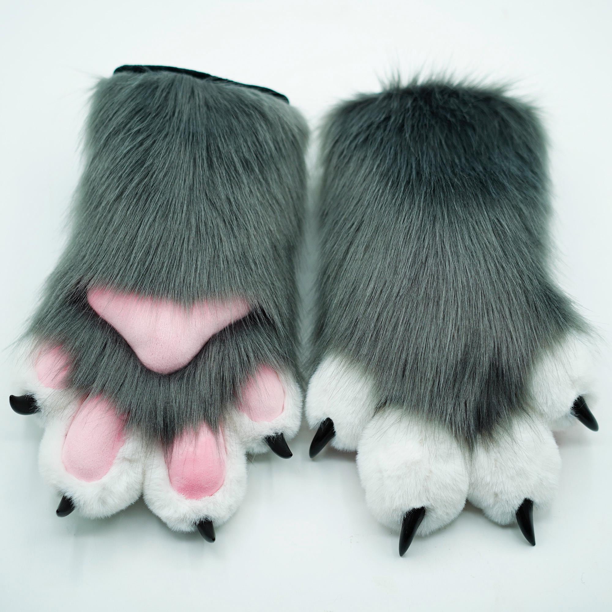 Dark Grey Puppy Paws, Furry Gloves, Cosplay Gloves, Cat Paws, Puppy ...