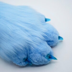 Party Fursuit Partial Costume | Furry Paws Sky Blue&white Fur Baby Pink ...