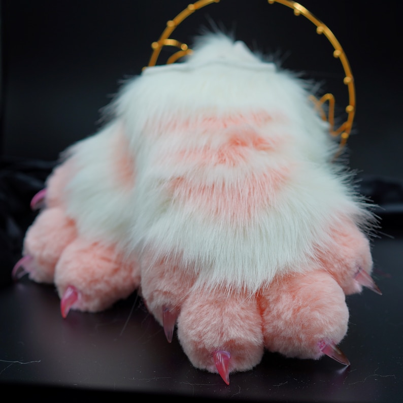White Pink Stripe Paws Fursuit Paw Puffy Paws Cosplay - Etsy