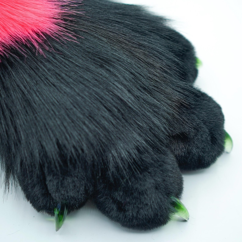 Star Paw Fursuit Paws Plush Fursuit Paw With Star, Hot Pink Plush Paws ...