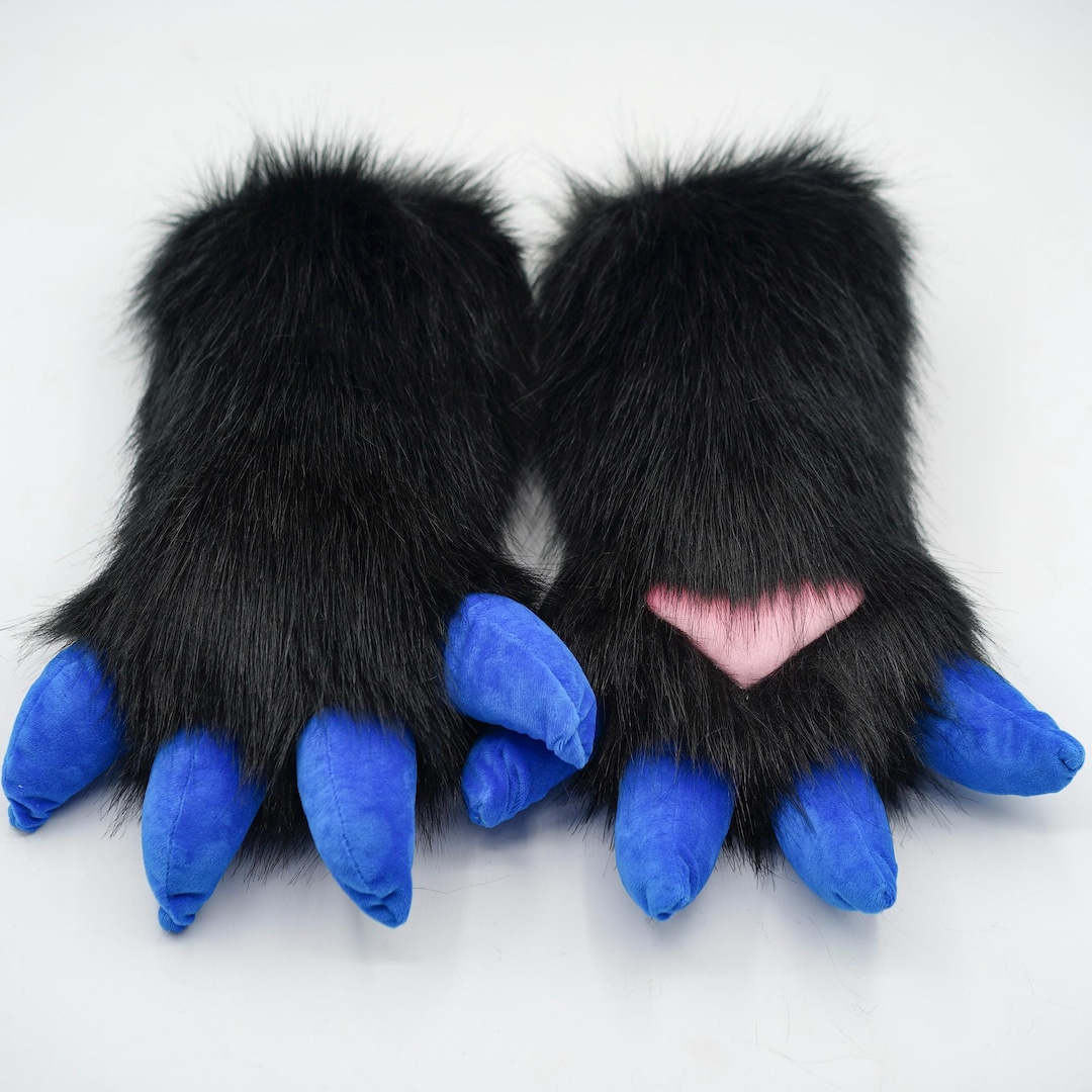 Fursuit Dragon Paws | Faux Fur Fantasy Gloves for Conventions | Custom ...