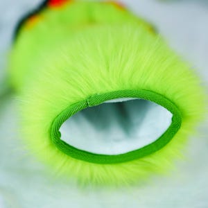 Lime Green With Red Stars Fursuit Paws, Kemono Fursuit Hand Paws, Furry ...