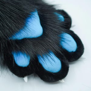 Patterned Black&blue Hand Paws With Stripes | Fluffy Soft Fursuit 4 ...