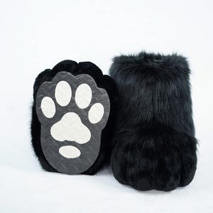 Black and White Outdoor Fursuit Feet Paws and Hand Paws Set, Cosplay ...