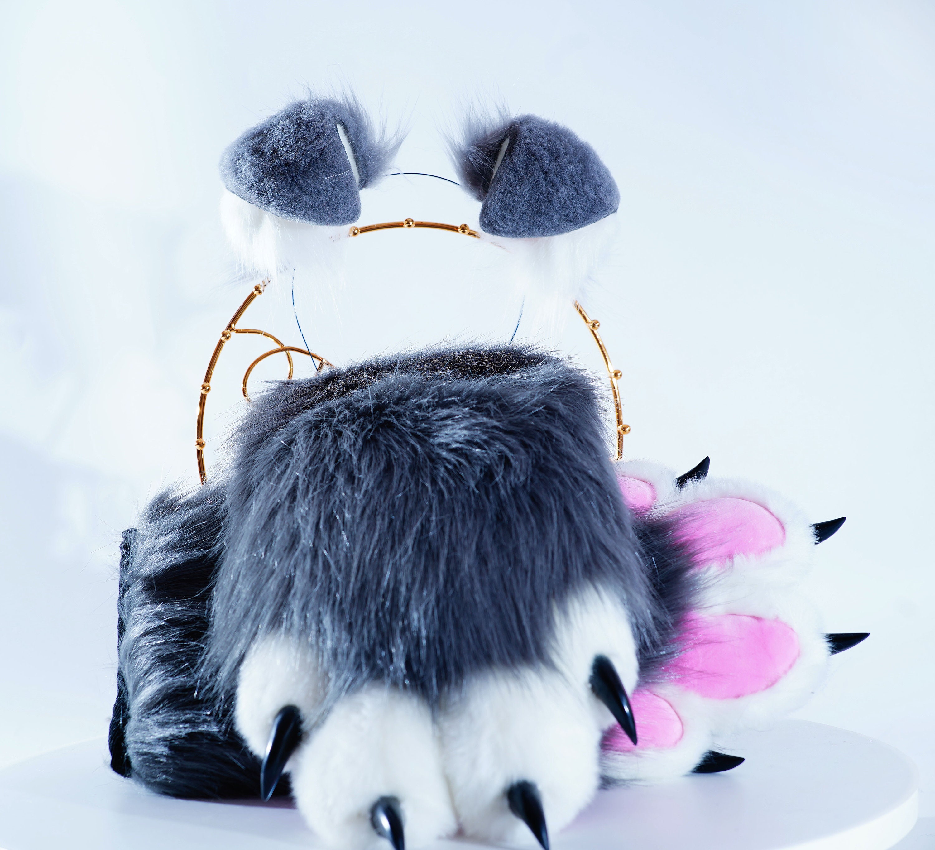 Grey Shepherd Dog Cosplay Set Dog Ear and Tail Dog Paws Puppy Tail ...
