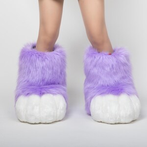 Fursuit Feet Paws Animal Paws, Light Purple and White, Furry Shoes ...