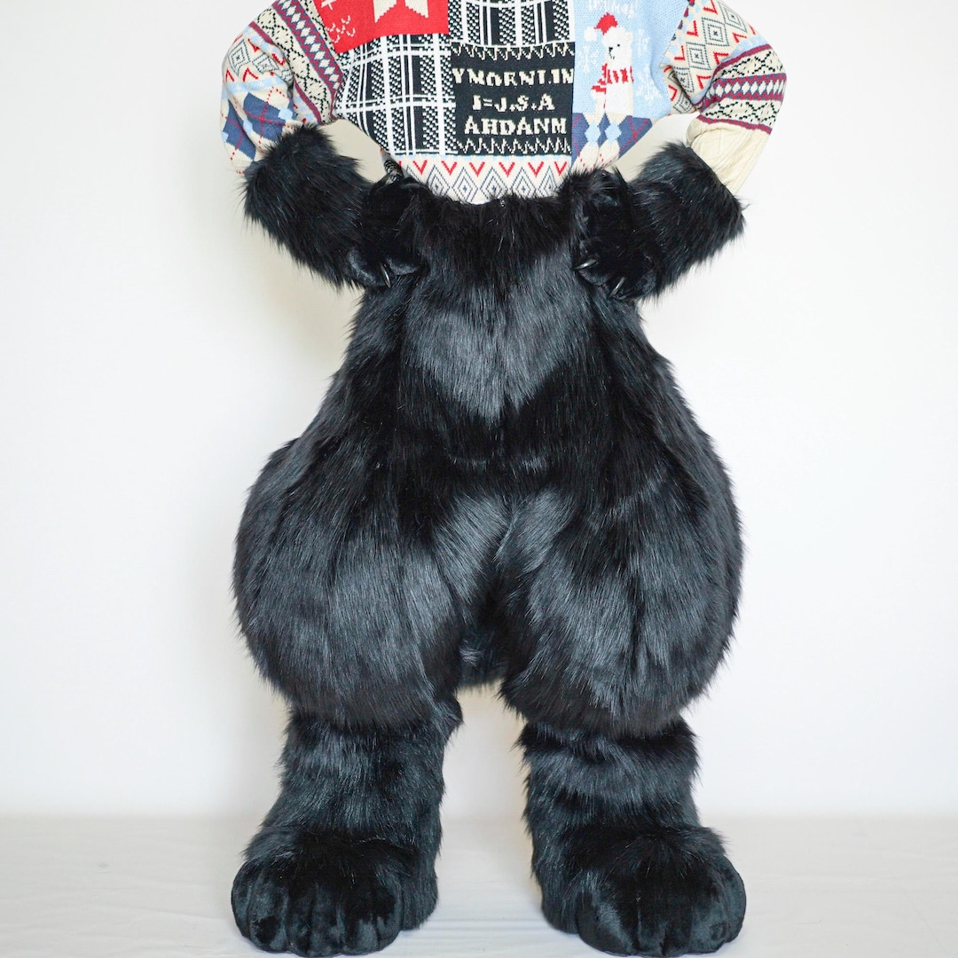 Black Full Fursuit Lower Body Pants | Legs With Tail, Hand Paws, and ...