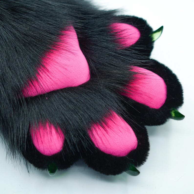 Star Paw Fursuit Paws Plush Fursuit Paw With Star, Hot Pink Plush Paws ...