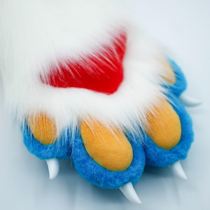 Furry Paws With Star Pattern and Colorful Style | Fluffy Fursuit ...