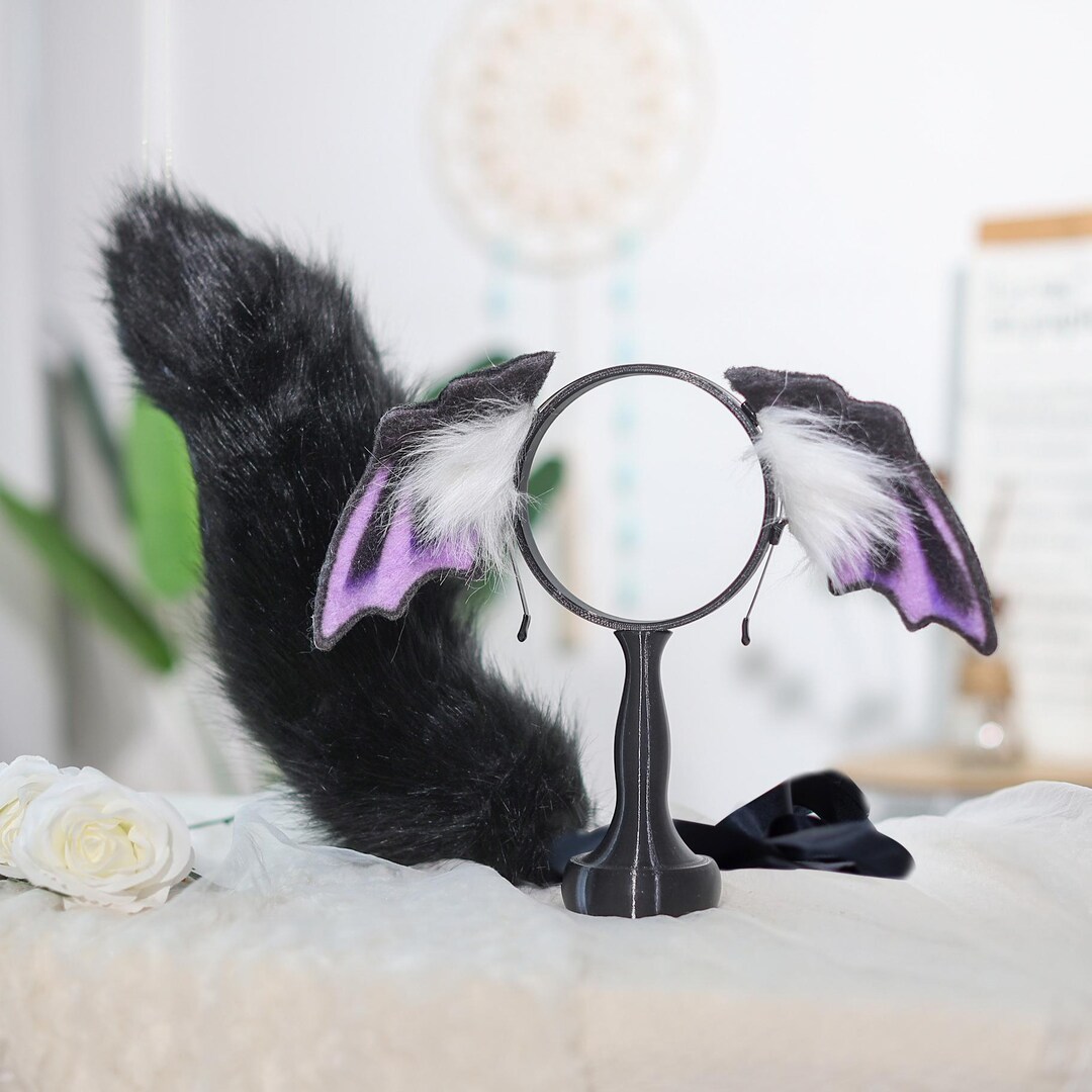 Black and Light Purple Devil's Wing-shaped Ears Headband ,halloween ...