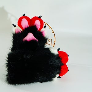 Black With Red Paws, Furry Gift, Kemono Paws Custom, Wolf Paws, Tiger ...