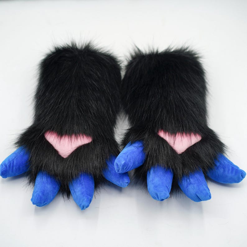 Fursuit Dragon Paws | Faux Fur Fantasy Gloves for Conventions | Custom ...