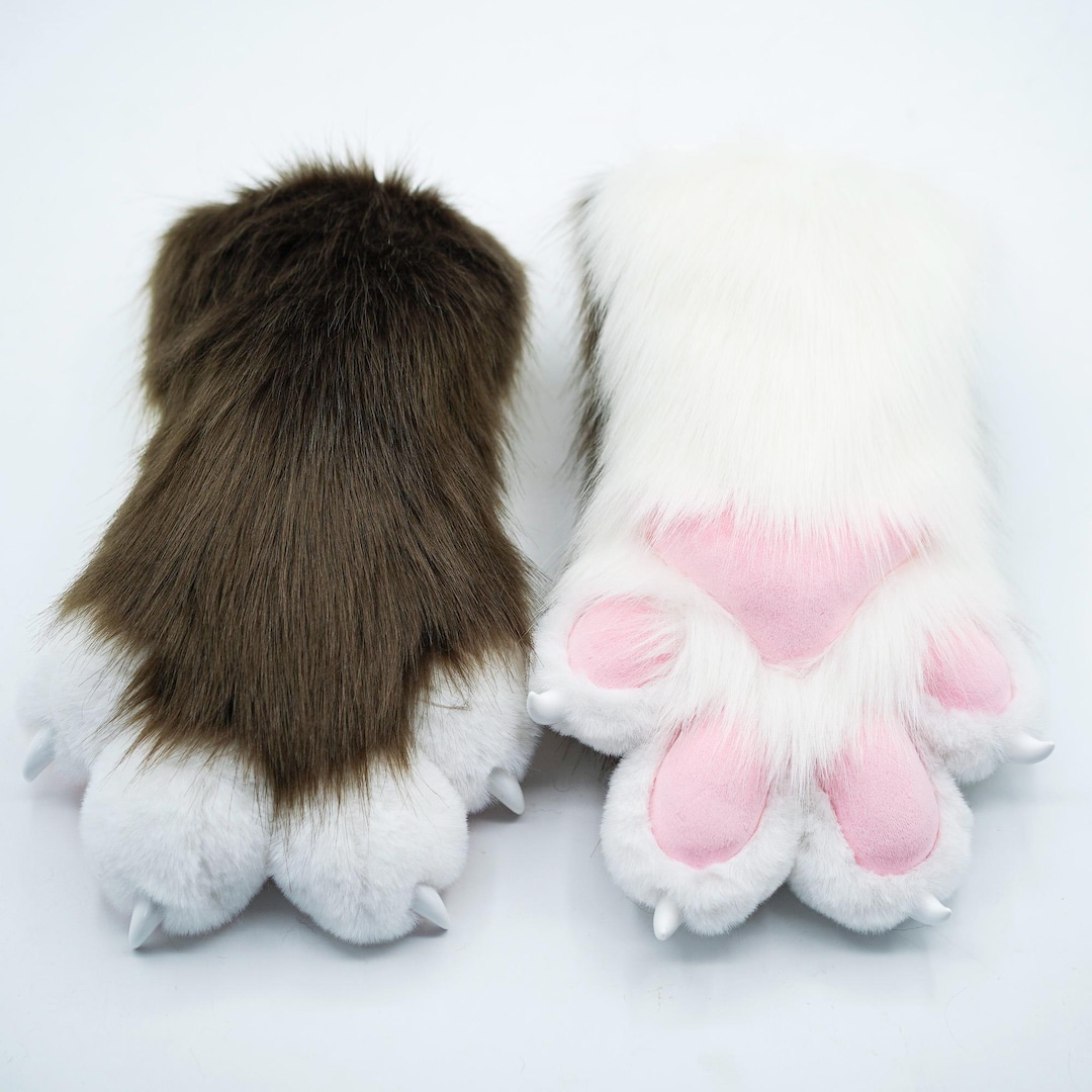 Handcrafted Fursuit Hand Paws - Realistic Faux Fur for Furry Meetups ...