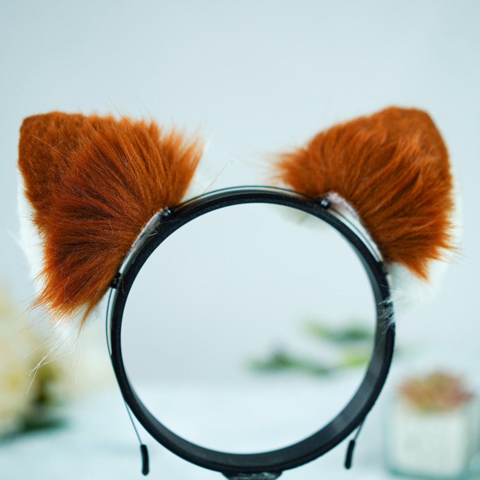 Brown Little Panda Ears & Tail With Stripes Set – Furry Ears and Tail ...