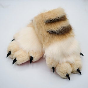 Kigurumi Fursuit Furry Brown Animal Paws Claws Nails Gloves Cosplay ...