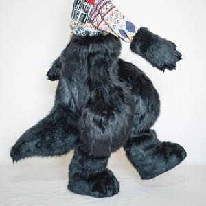Black Full Fursuit Lower Body Pants | Legs With Tail, Hand Paws, and ...