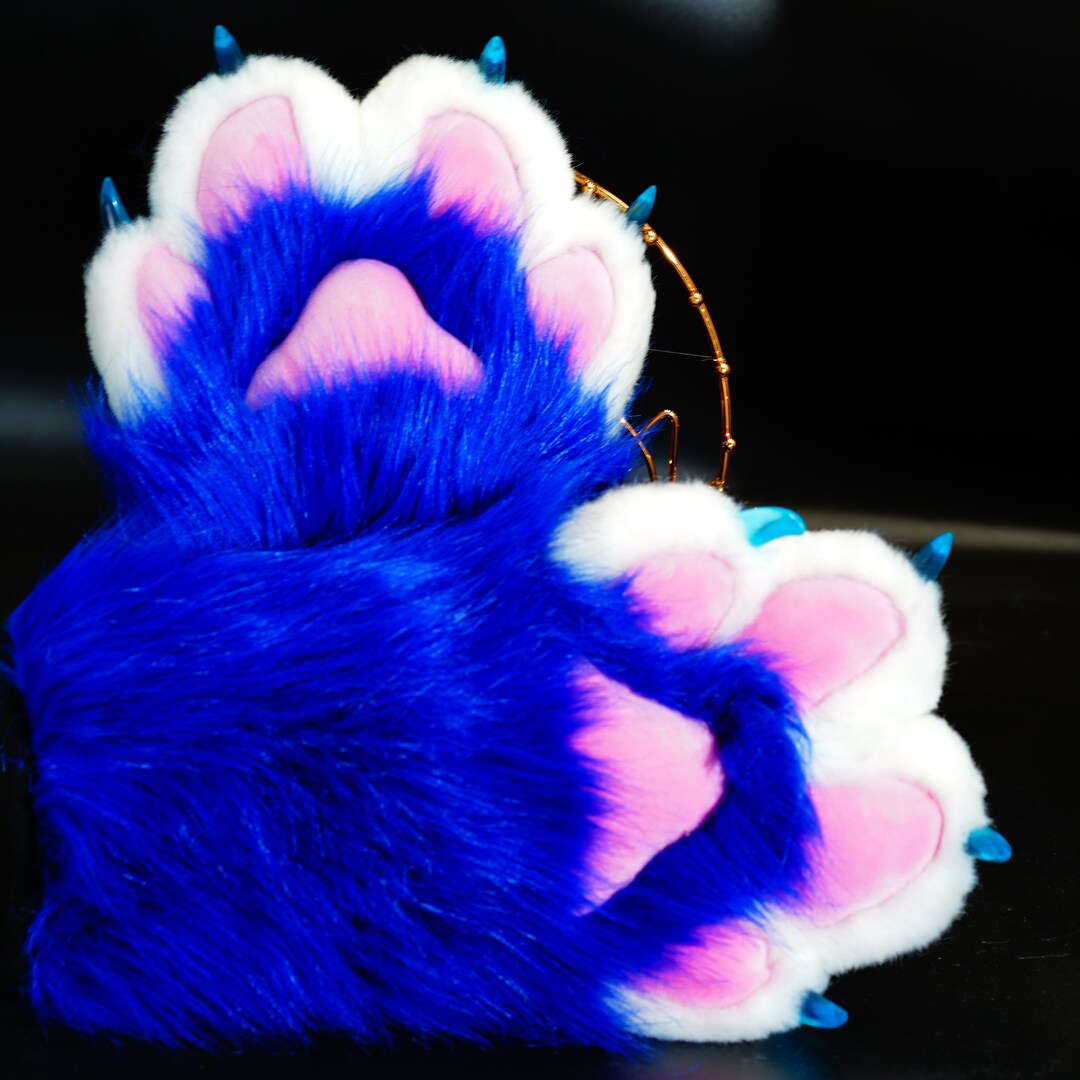 Navy Blue Cat Paws Kitty Cosplay Fursuit Paws Handpaws Fur Paws With ...