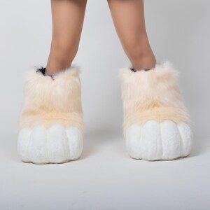 Beige&white Outdoor Fursuit Feet Paws-comfortable and Durable Fursuit ...