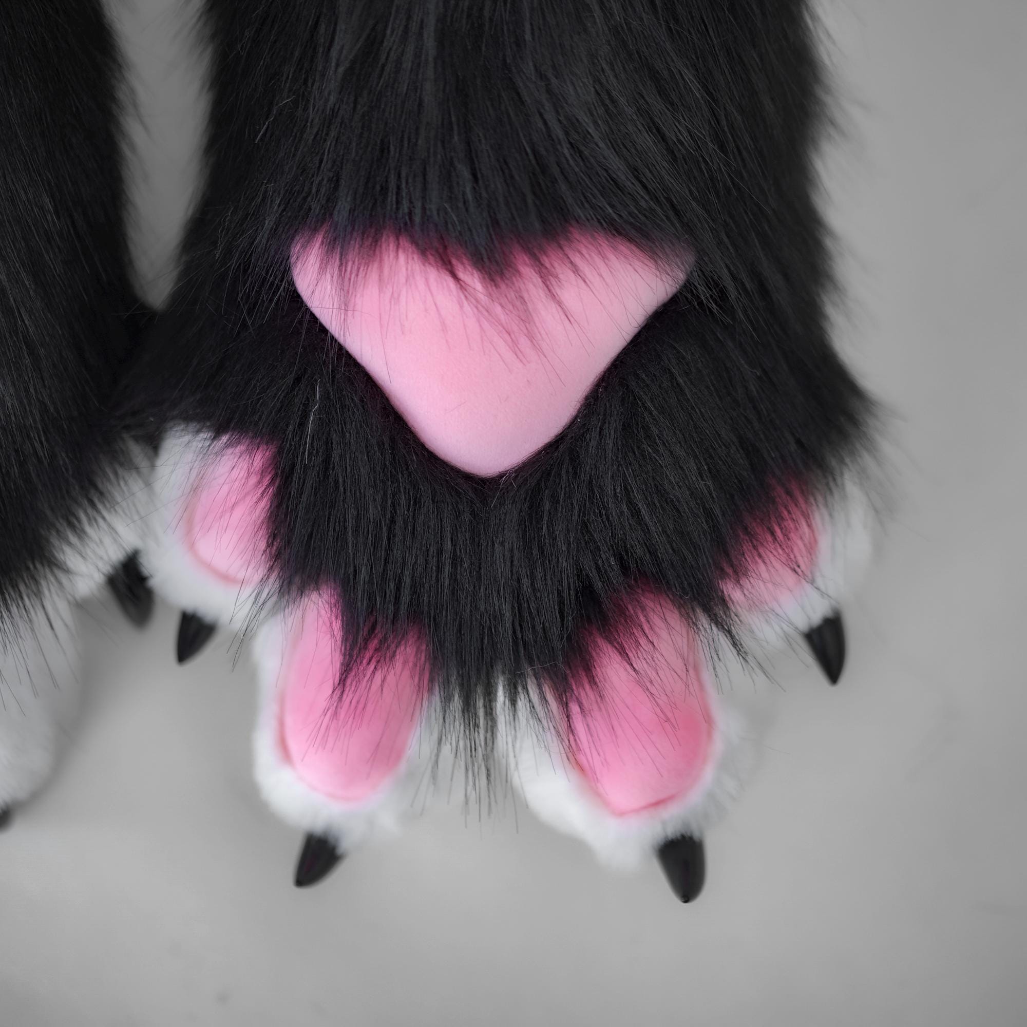 Lined Finger Escapes Paws | Black Main Color, White Fingers | Fursuit ...