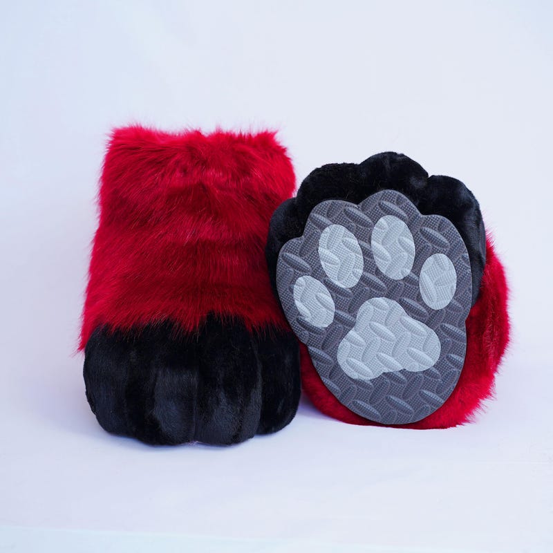 Black Red Fursuit Feet - Etsy