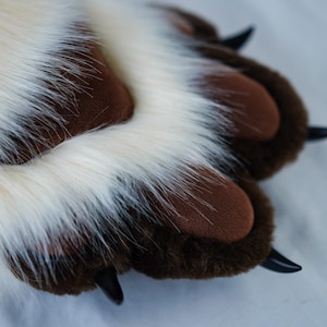Furry Fluffy Paws With Speckles | Soft Plus Fursuit 4-finger Gloves ...