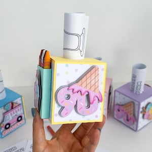 Ice Cream Coloring Box, 3 Scoops of Fun Activity Box, Ice Cream ...