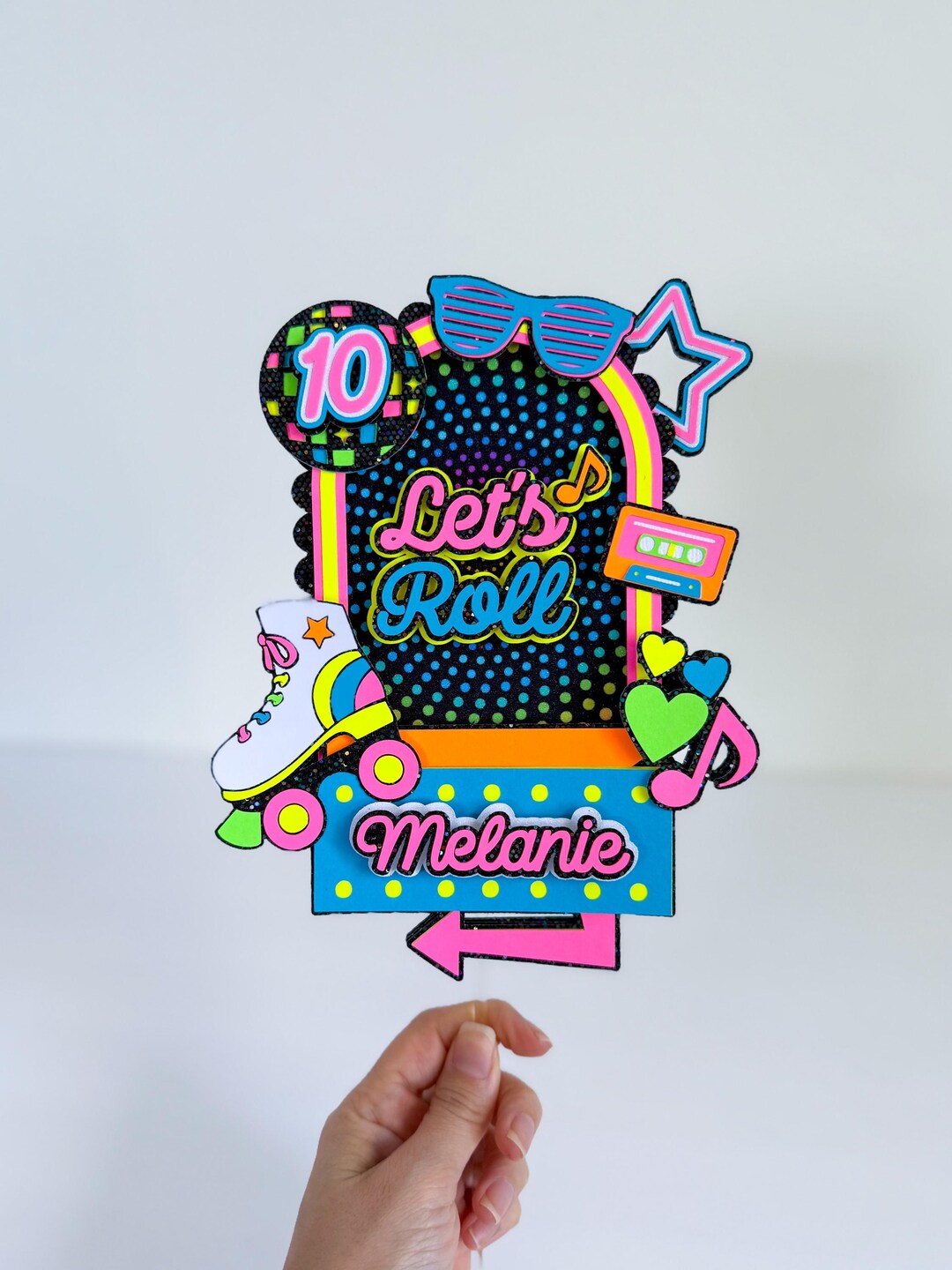 Roller Skating Cake Topper, Skate Party, Roller Disco Party, Rolling ...