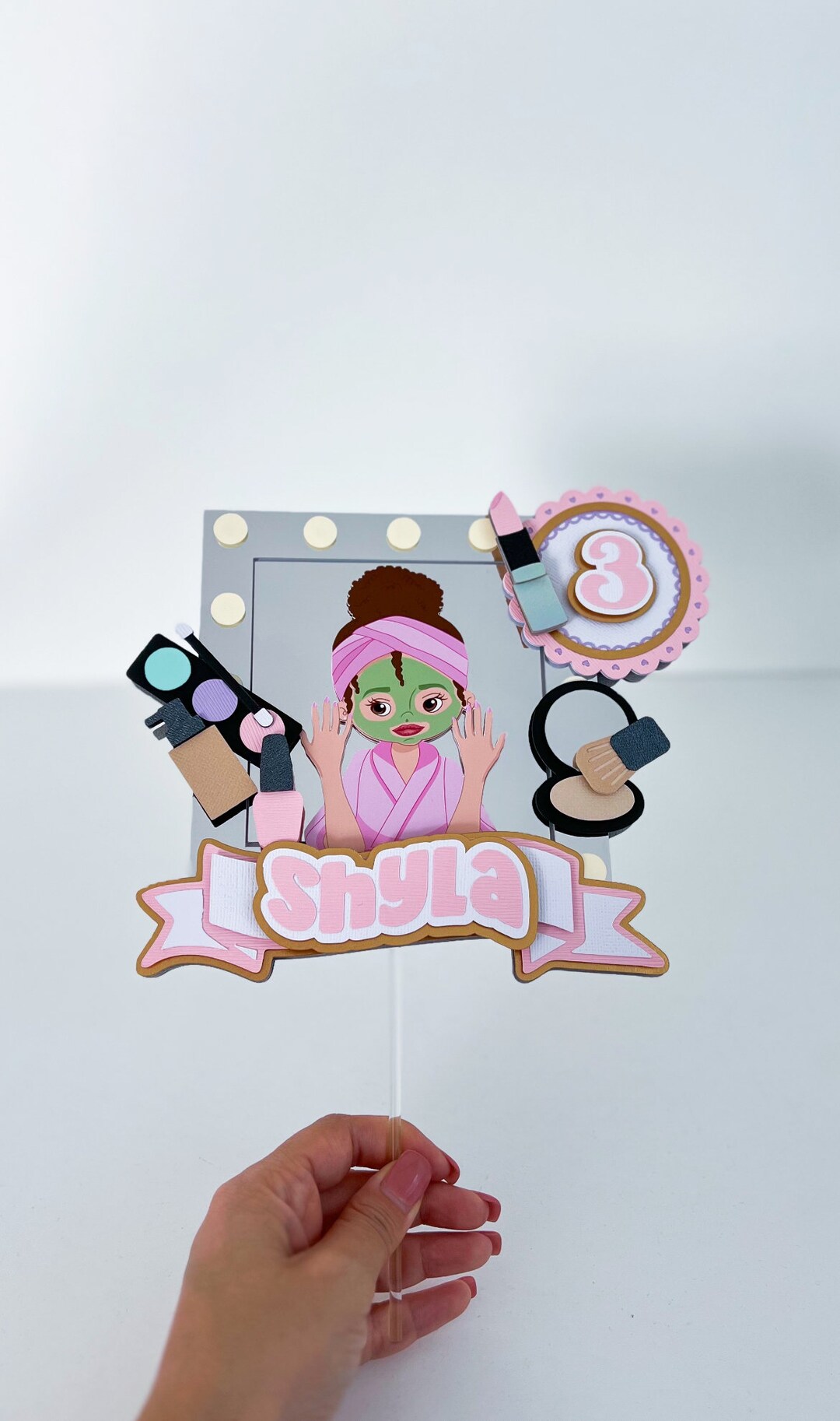 Make-up Cake Topper, Spa Cake Topper, Pamper Party, Makeup Party, Spa ...