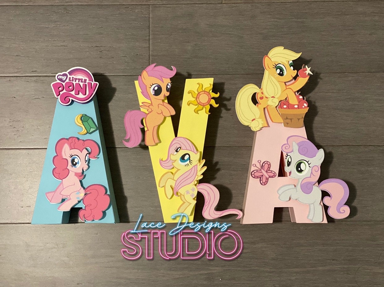 3D Letters My Little Pony Custom 3D Letters 3D Name Letters | Etsy