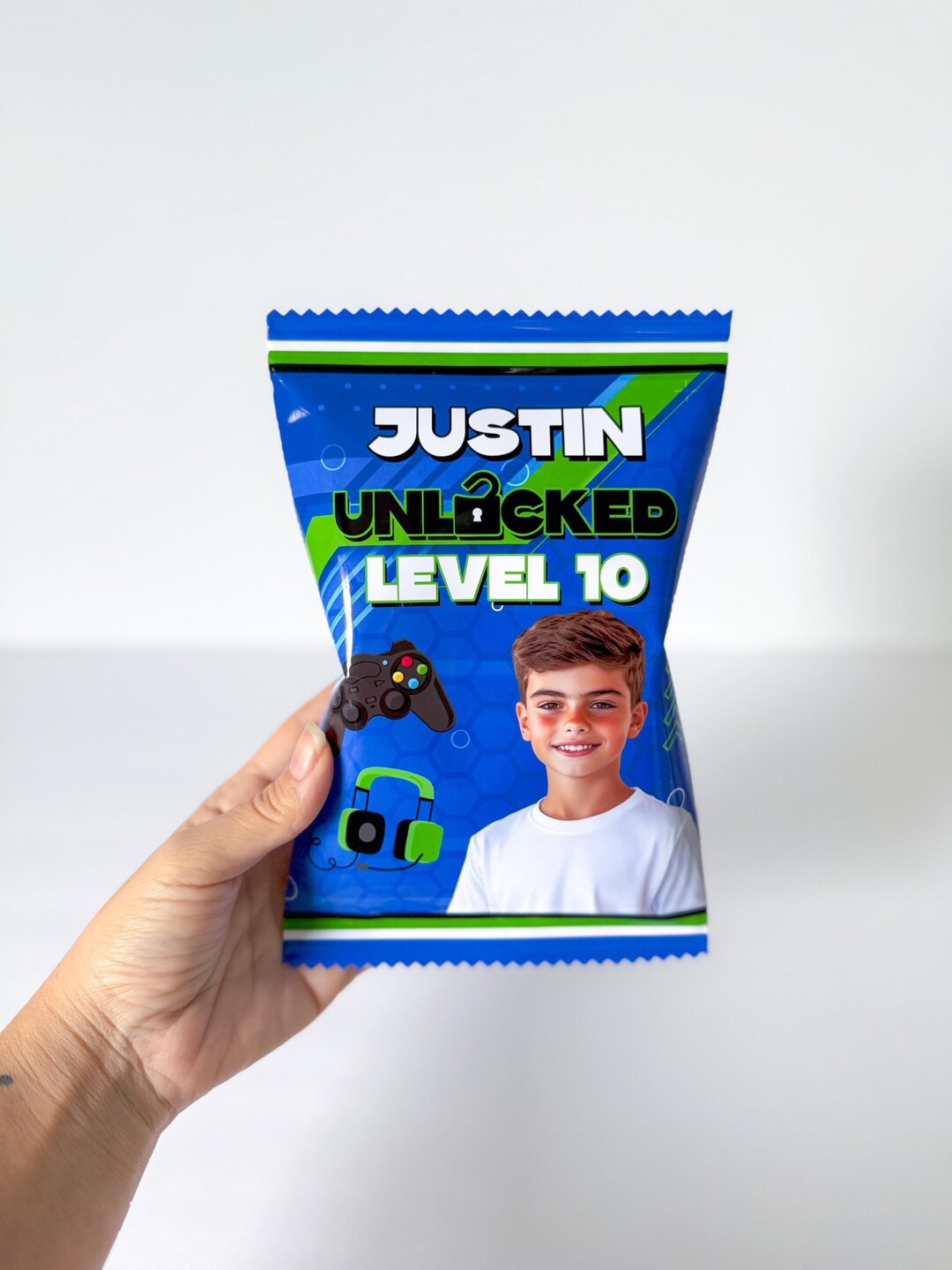 Gamer Chip Bags, Video Game Chip Bags, Level Unlocked Party, Chip Party ...