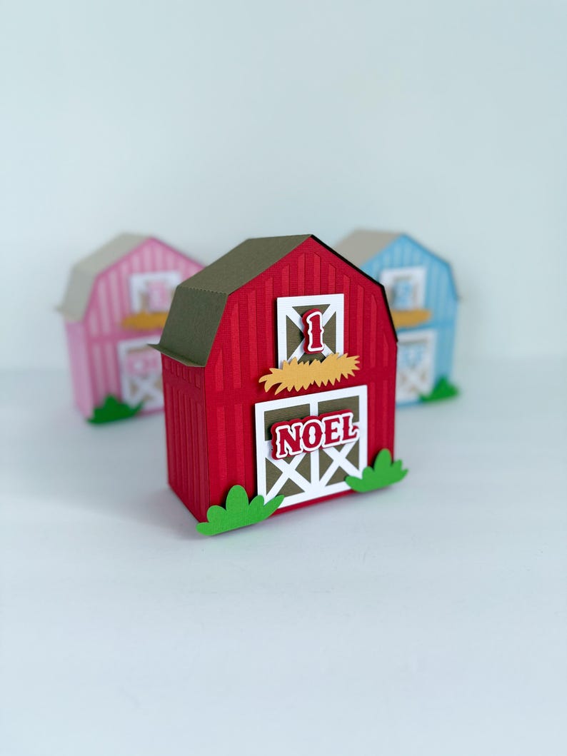 Farm Party, Farm Favor Boxes, Barn Boxes, Barn Favor Box, Pastel Farm ...