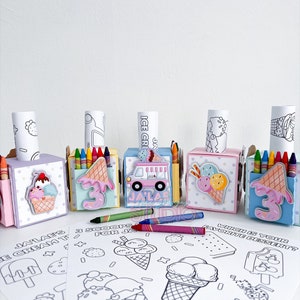 Ice Cream Coloring Box, 3 Scoops of Fun Activity Box, Ice Cream ...