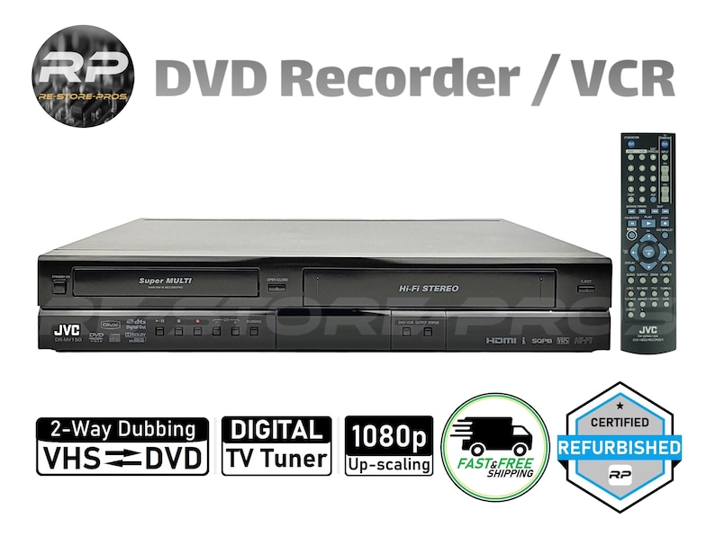 JVC DR-MV150 Dvd Vcr Combo Player Vhs to Dvd Recorder HDMI 1080p ...