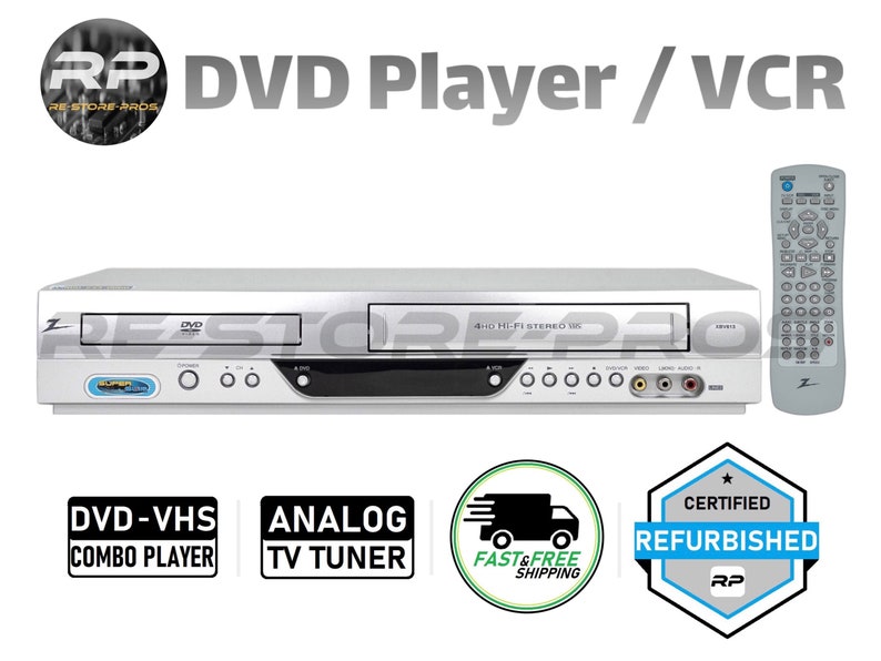 Zenith XBV613 Dvd Vcr Combo Player | 4-head VHS | Hi-fi Stereo | Analog ...