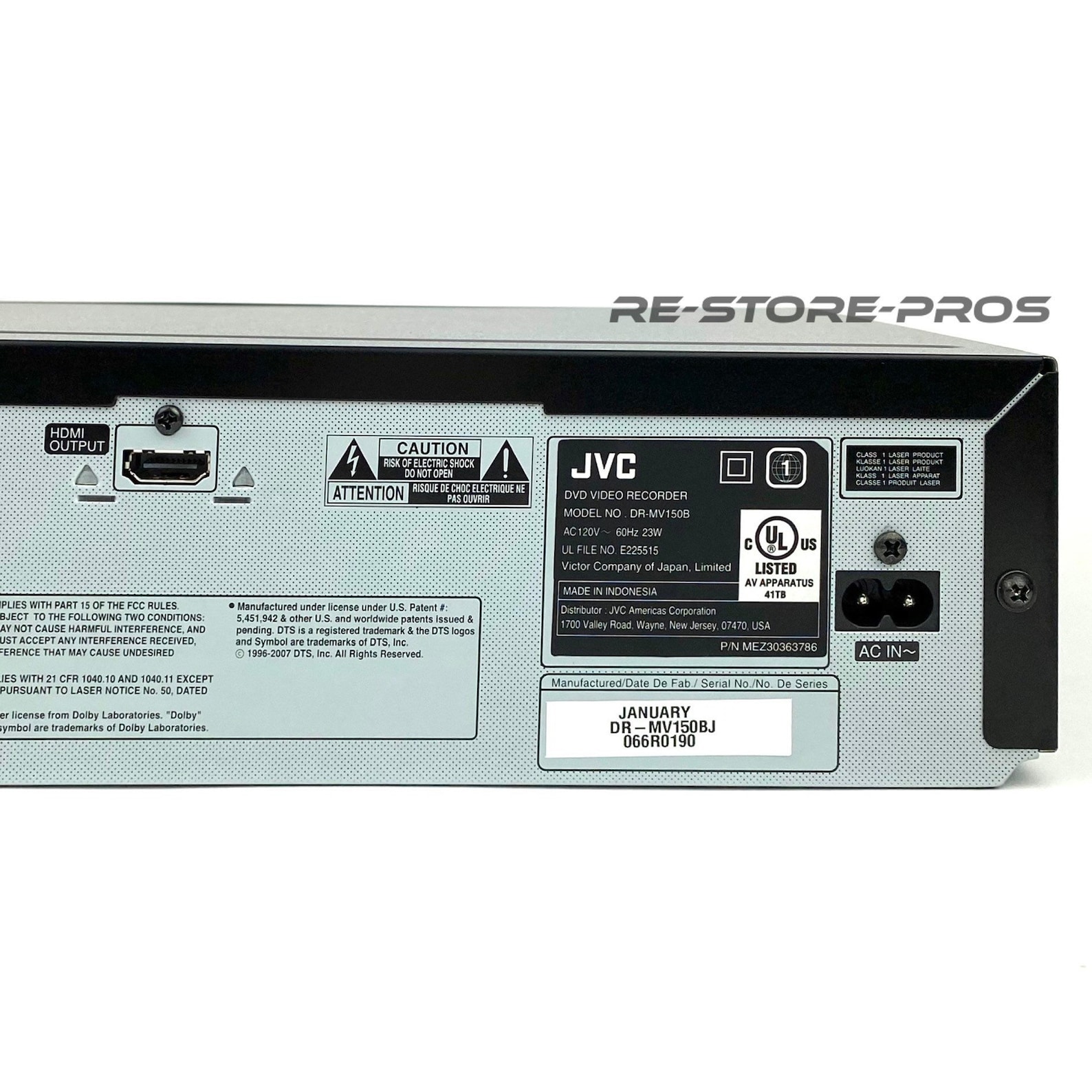 JVC DR-MV150 Dvd Vcr Combo Player Vhs to Dvd Recorder HDMI 1080p ...