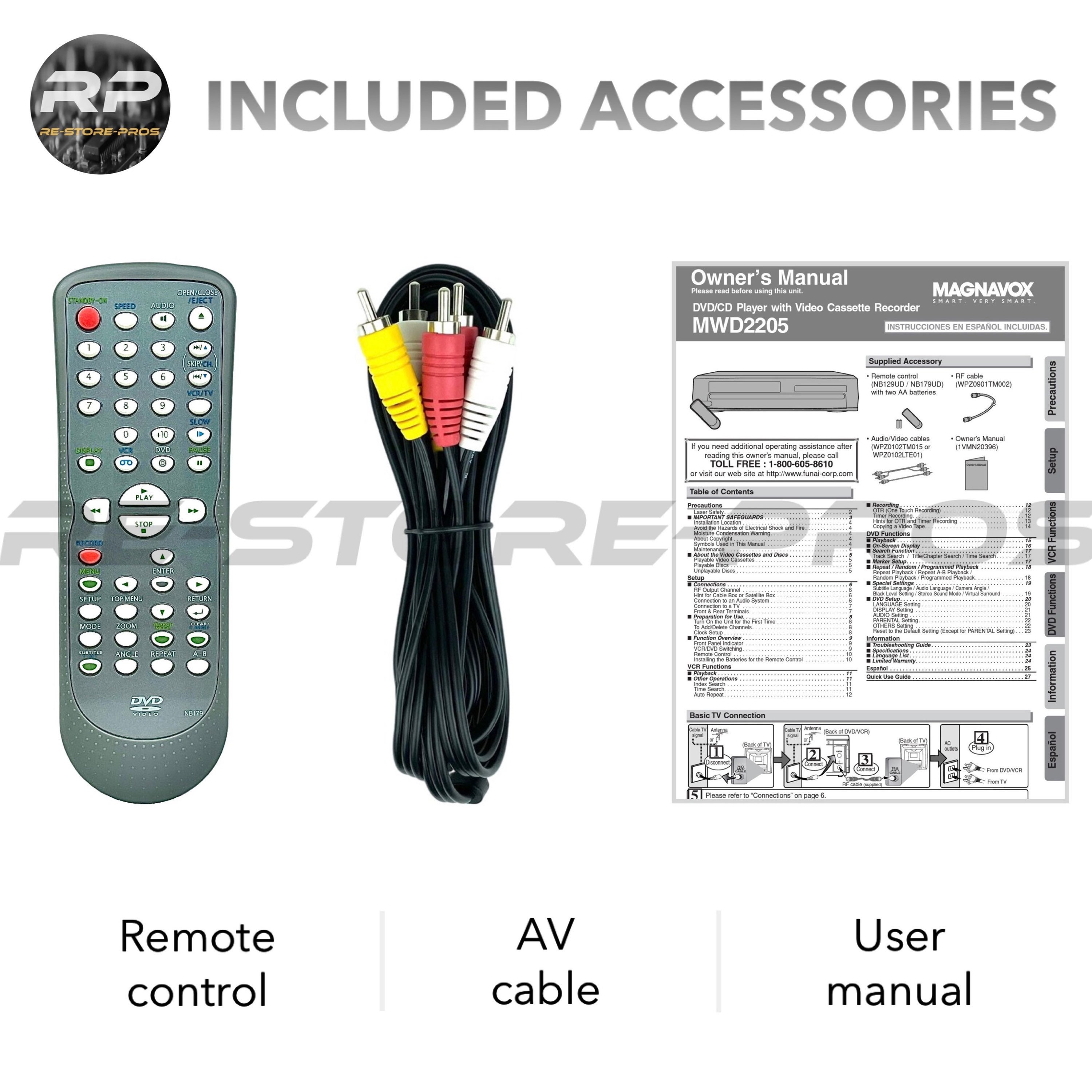 Magnavox MWD2205 DVD VCR Combo Player VHS Hi-fi Stereo - Etsy