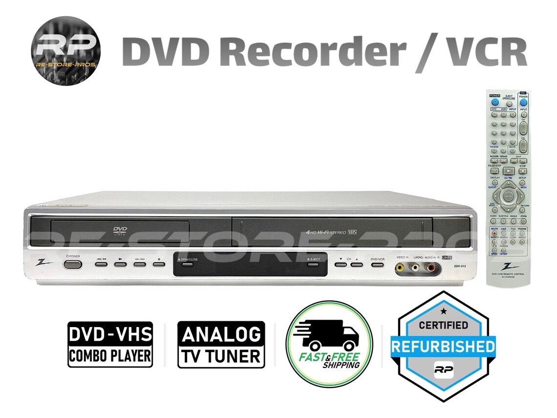 Zenith ZDX313 DVD VCR Combo Player Vhs Hi-fi Stereo Analog TV Tuner ...