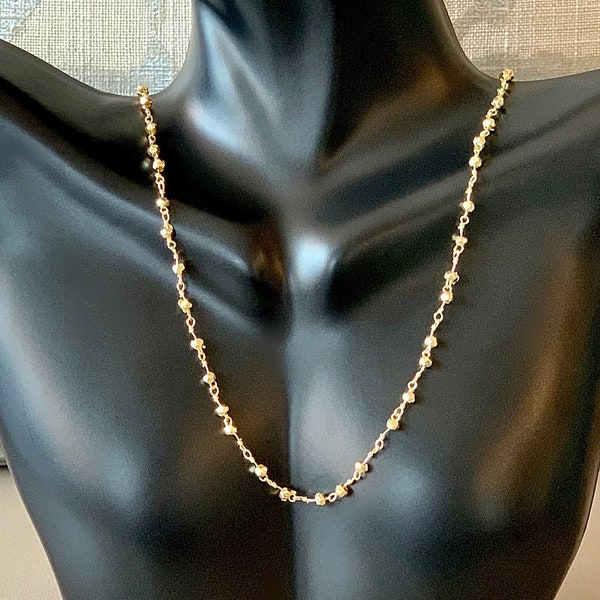 Gold Pyrite Rosary Chain - Etsy