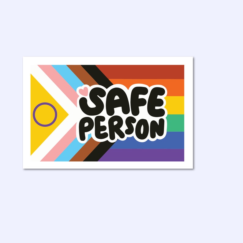 LGBTQIA Ally Safe Person Pride Flag Sticker - Etsy