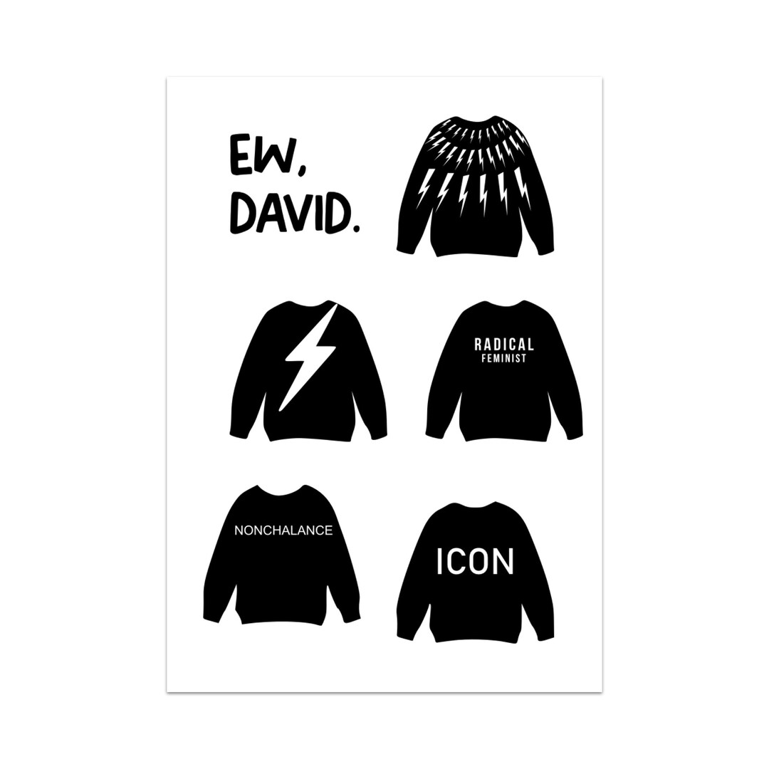 Ew, David Sticker Sheet - Etsy