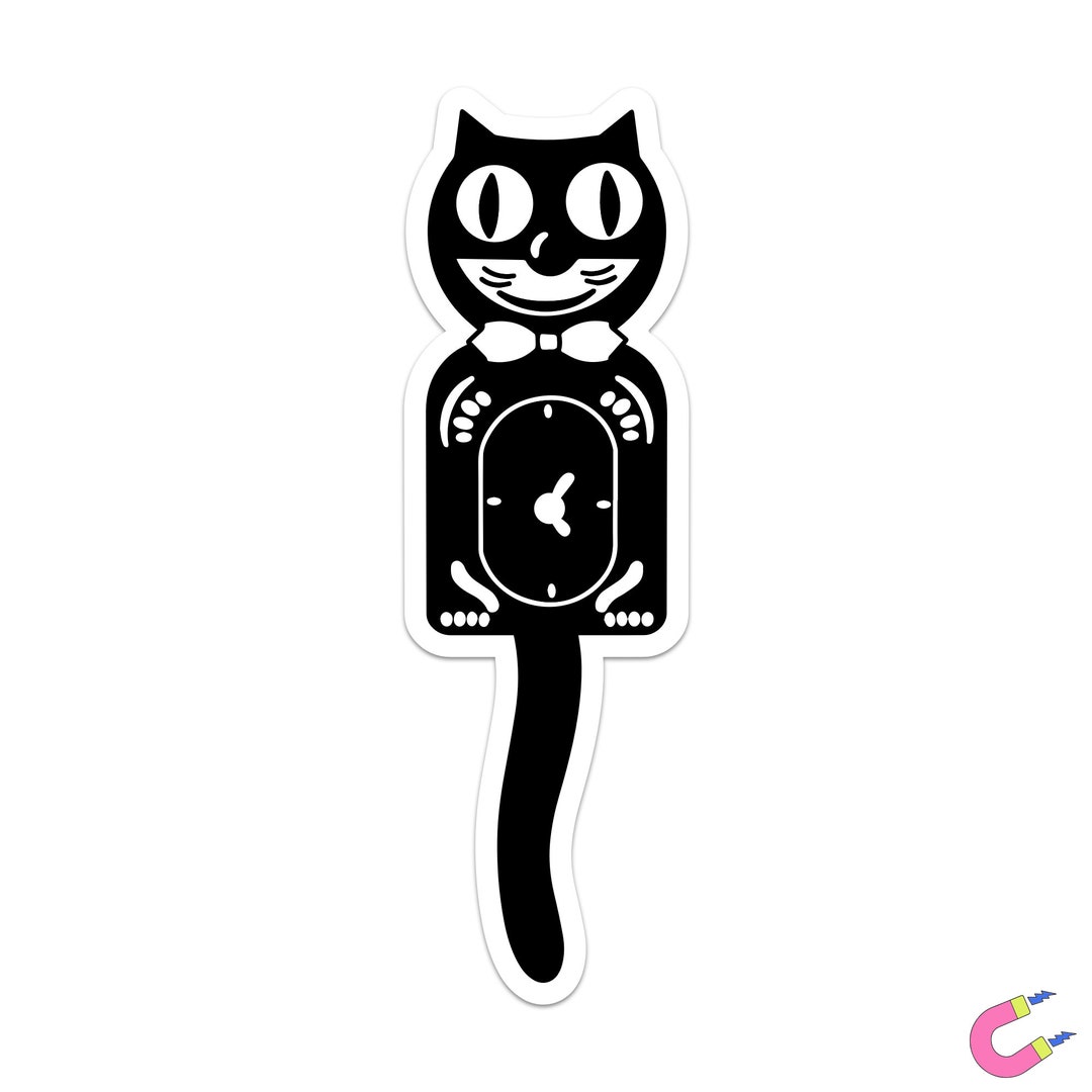Retro Kit Cat Clock Magnet - Etsy