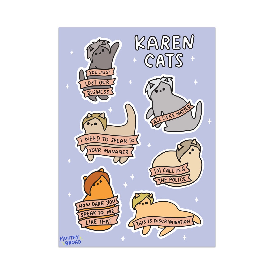 Karen Cats Sticker Sheet - Etsy