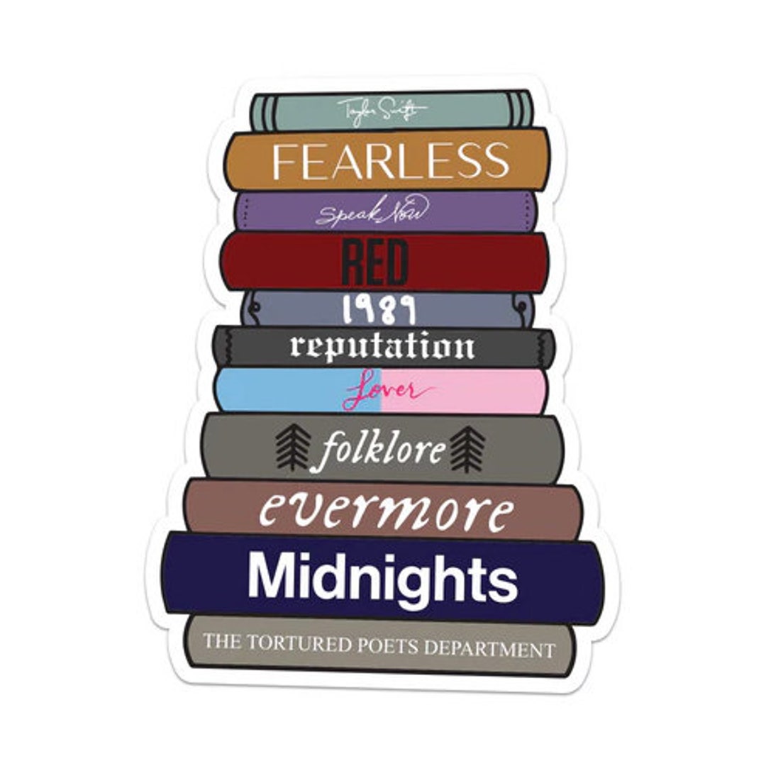 Taylor Swift Albums as Stacked Books With TTPD Sticker - Etsy