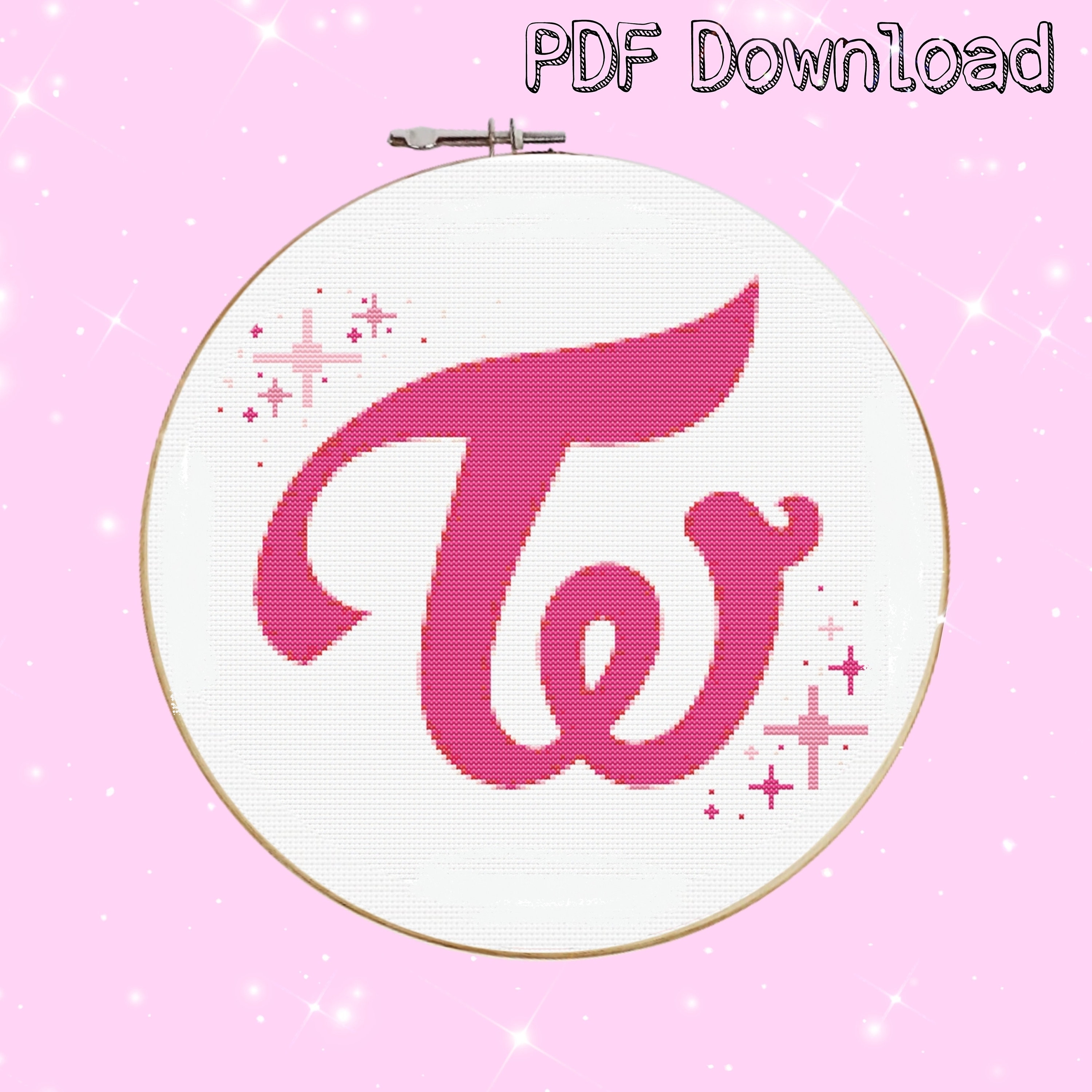 Twice Sparkle Logo Cross Stitch Pattern Embroidery PDF Printable ...